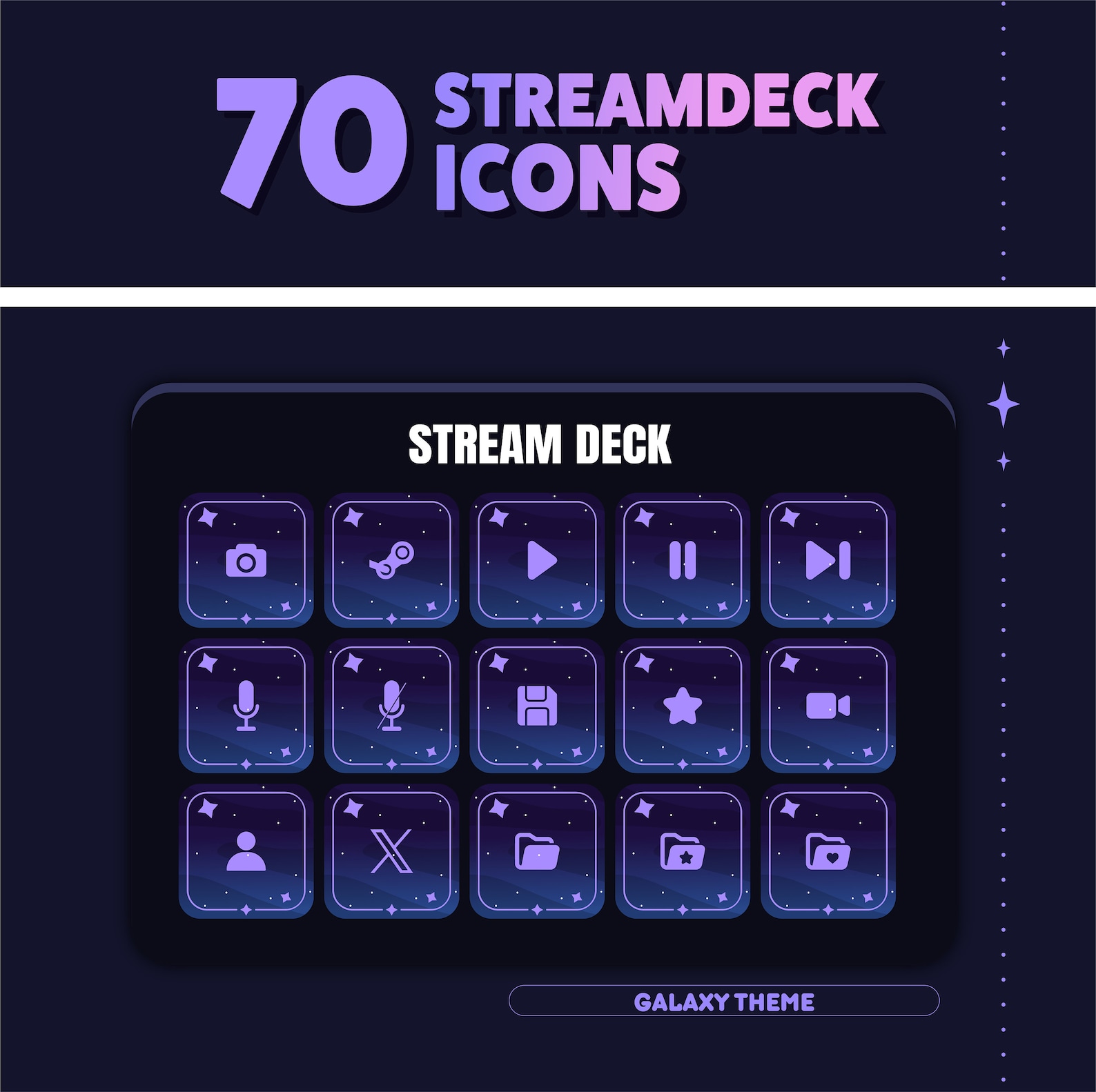 Galaxy Streamdeck Icon Set | 70+ Cute Galaxy Icon Pack for Elgato ...