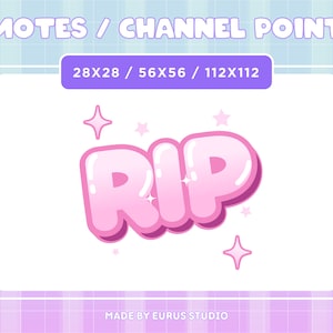 Pastel Pink RIP Twitch Emote / Bit Badges / Rainbow / Emote / Cute Sub ...