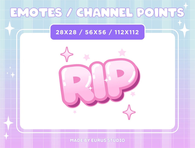 Pastel Pink RIP Twitch Emote / Bit Badges / Rainbow / Emote / Cute Sub ...