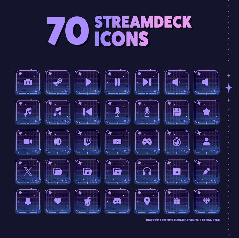 Galaxy Streamdeck Icon Set | 70+ Cute Galaxy Icon Pack for Elgato ...