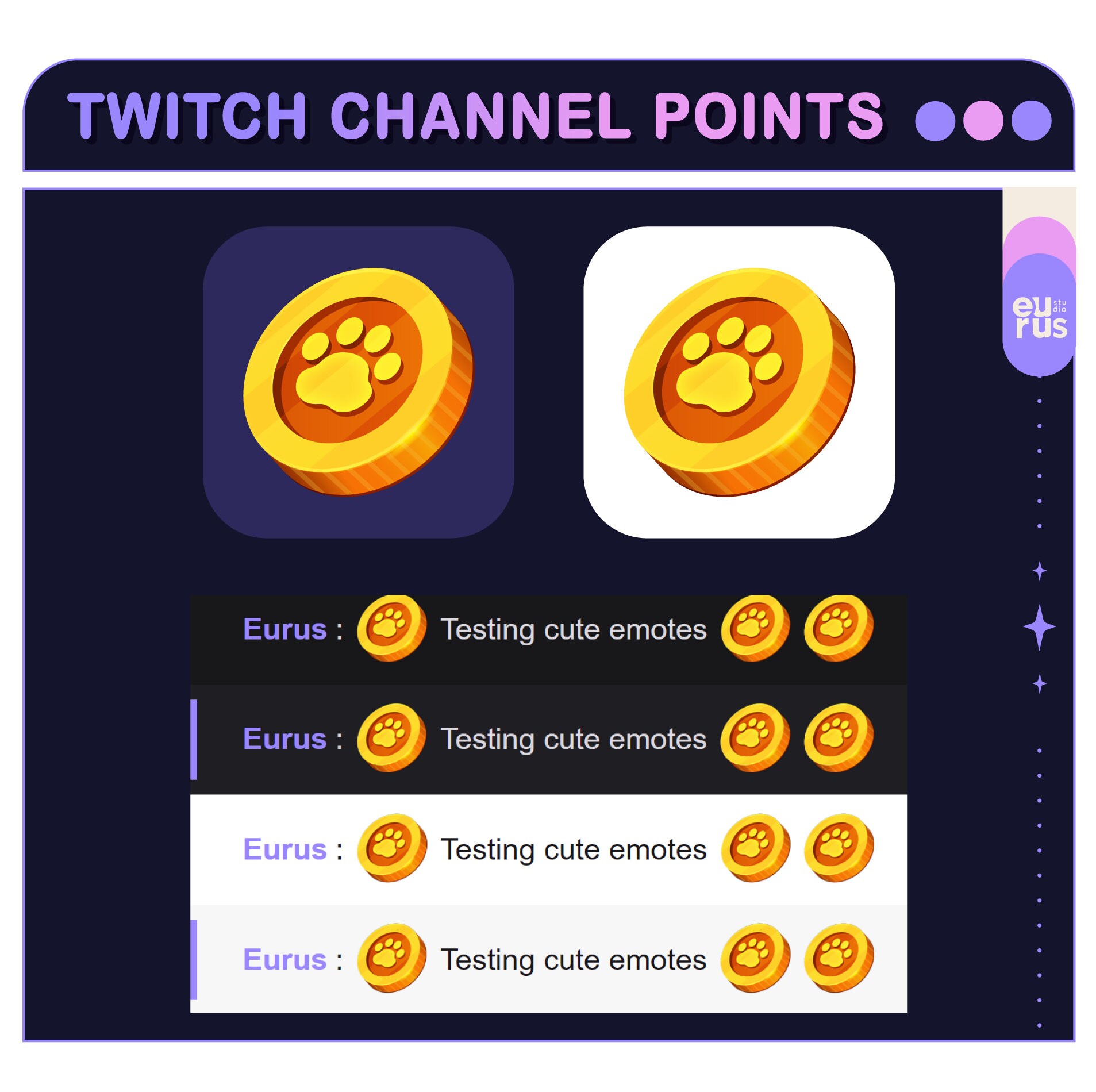 Paw Coin Channel Points Icon / Emote for Twitch Instant Download - Etsy