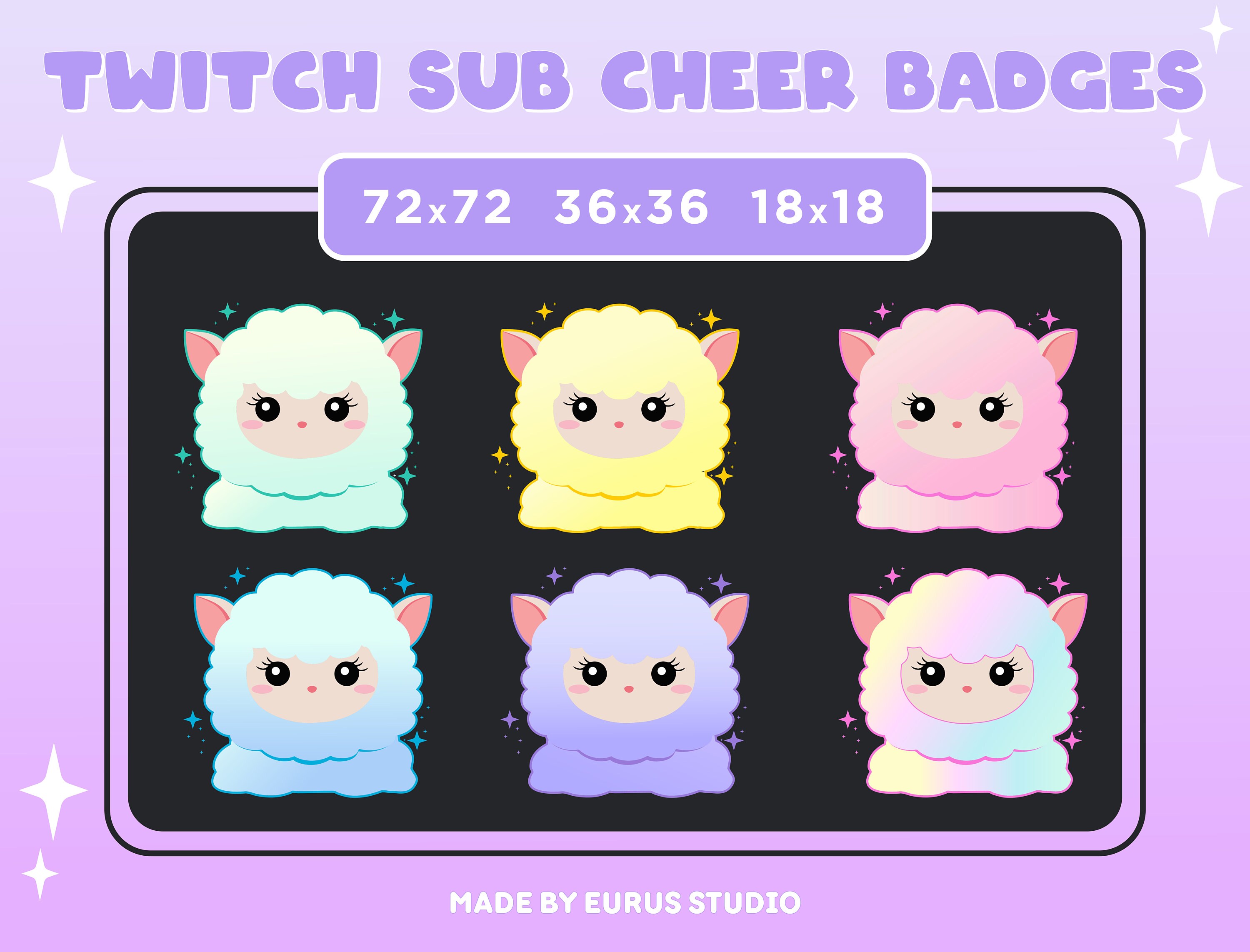 Twitch Badges - Cute Sheep Collection / Bit Badges / Rainbow / Emote ...
