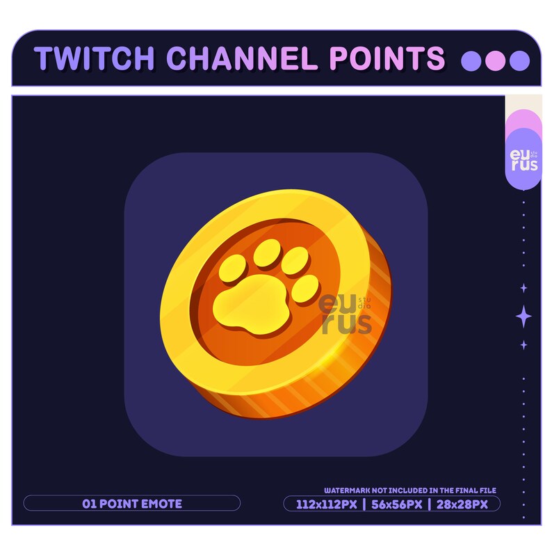 Paw Coin Channel Points Icon / Emote for Twitch Instant Download - Etsy