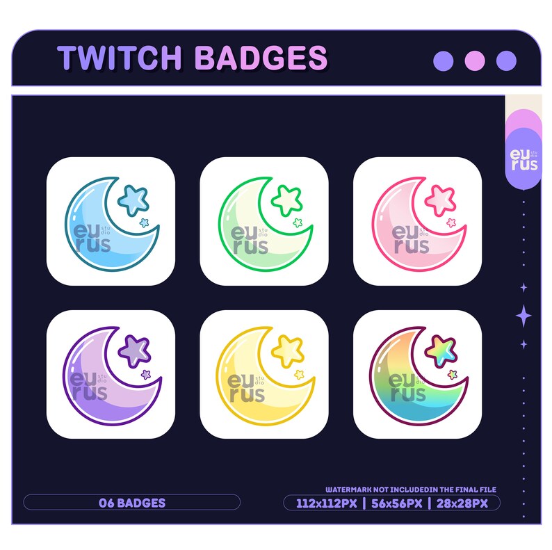 Star Twitch Badges Collection / Bit Badges / Emote / Cute Sub Badges ...