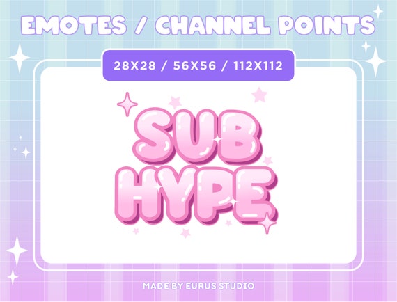 Pastel Pink Sub Hype Twitch Emote / Bit Badges / Rainbow / - Etsy