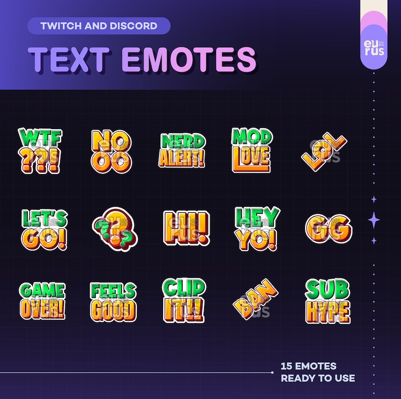 15 Green Twitch Text Emotes and Discord Emotes Bundle / Pack / Set - Etsy