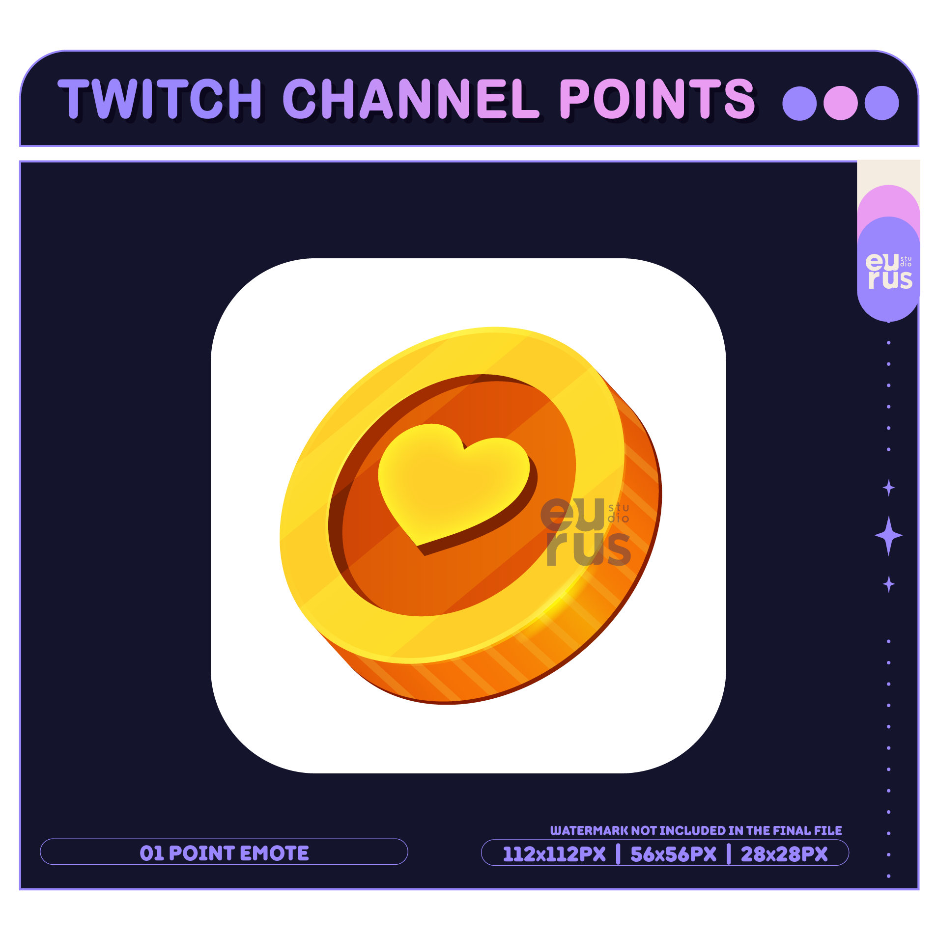 Heart Coin Channel Points Icon / Emote for Twitch - Instant Download ...