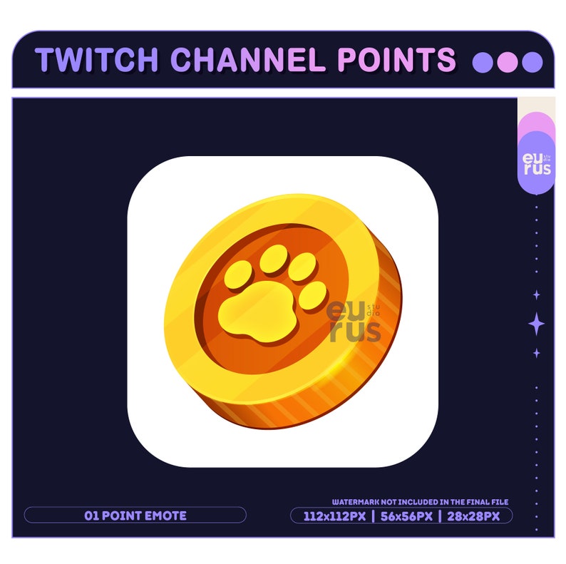 Paw Coin Channel Points Icon / Emote for Twitch - Instant Download! - Etsy