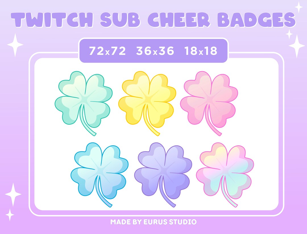 Twitch Badges - Four-leaf Clover Collection / Bit Badges / Rainbow ...