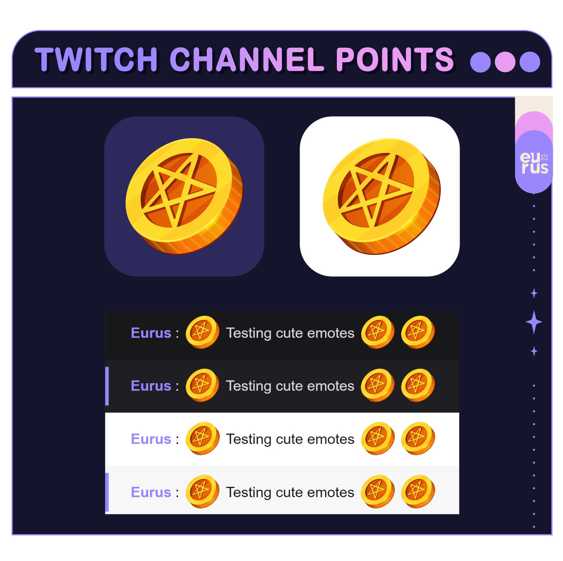 Pentagram Coin Channel Points Icon / Emote for Twitch - Instant ...