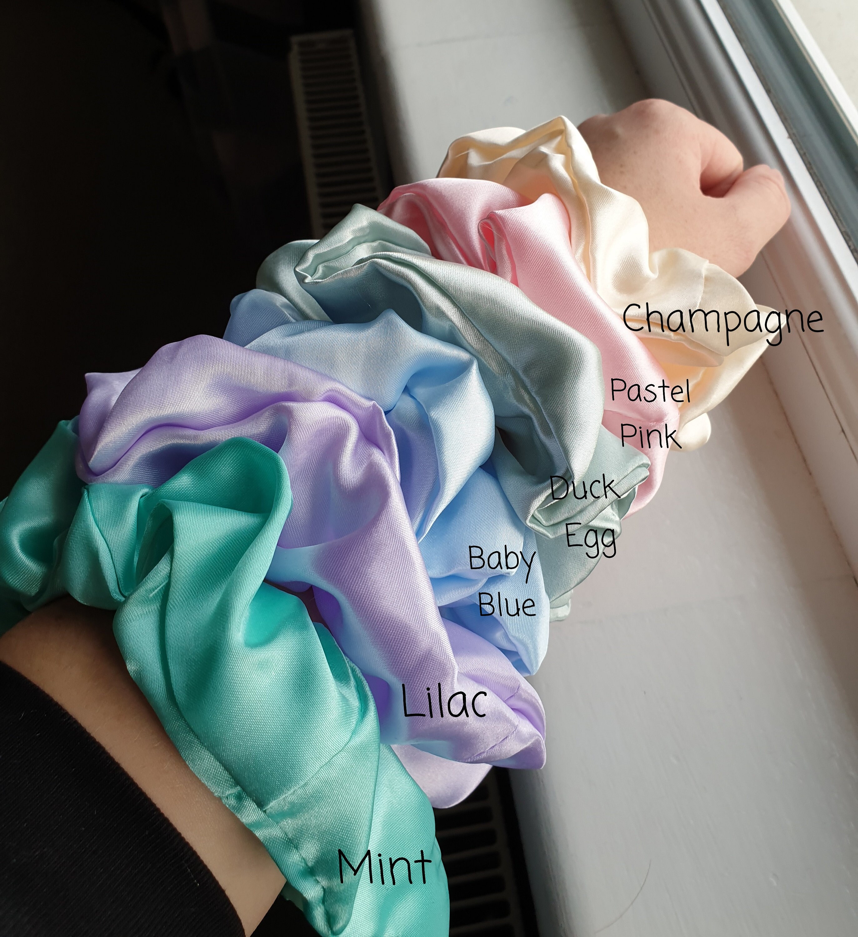 Baby Blue Silky Satin Hair Scrunchie Mini & Large Size | Etsy UK