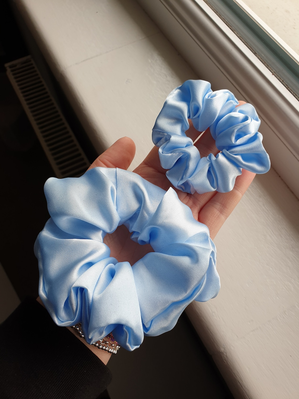 Baby Blue Silky Satin Hair Scrunchie | Etsy