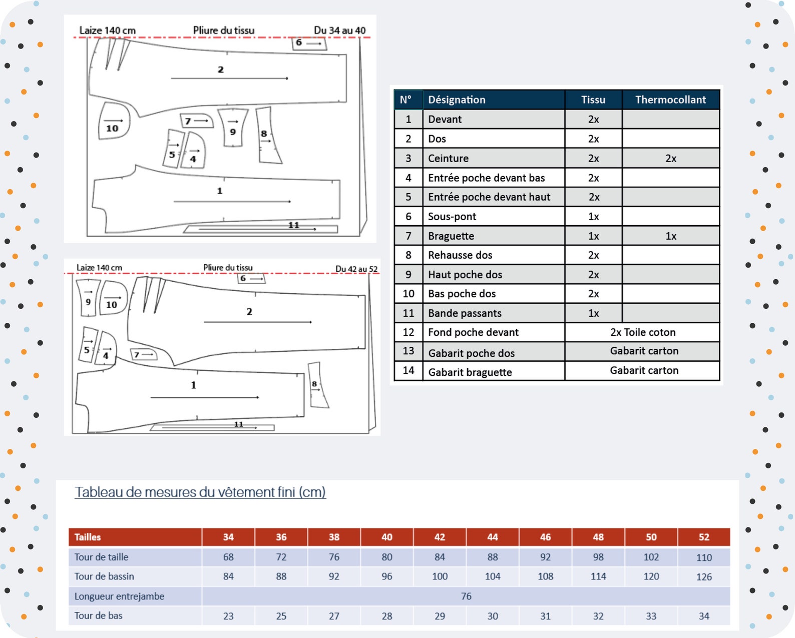PRAZERES Woman Pants Sizes From 34 to 52 french Sizes - Etsy