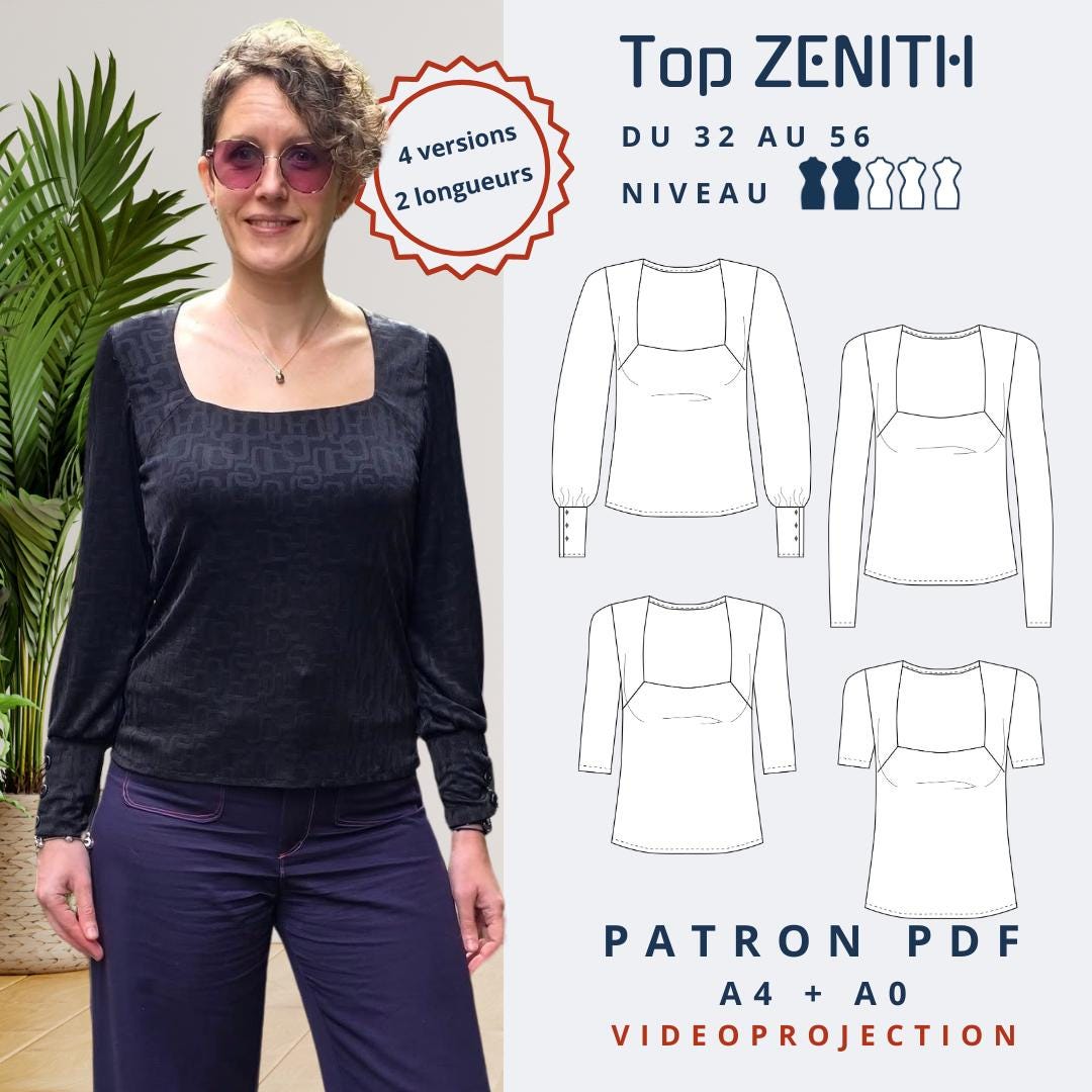 Women's Top "zenith" - Sewing Pattern ENVELOPE - Sizes 32 to 56 - Etsy
