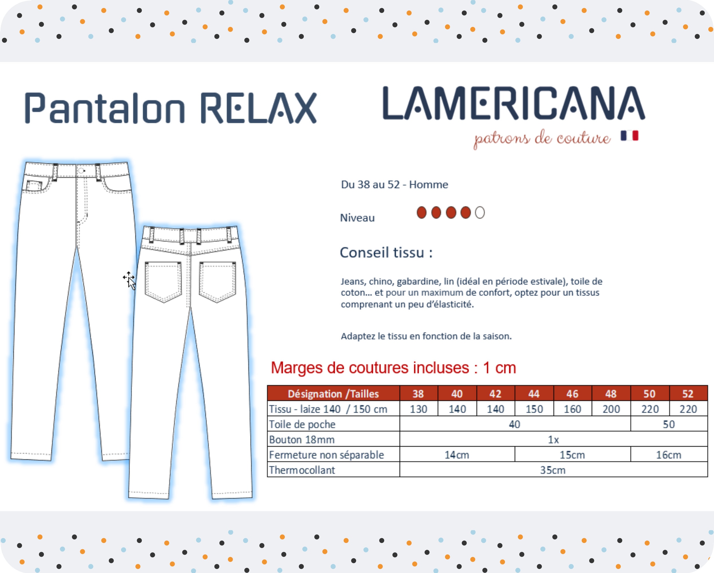 Pantalon Homme RELAX Patron de couture PDF Tailles 38 | Etsy