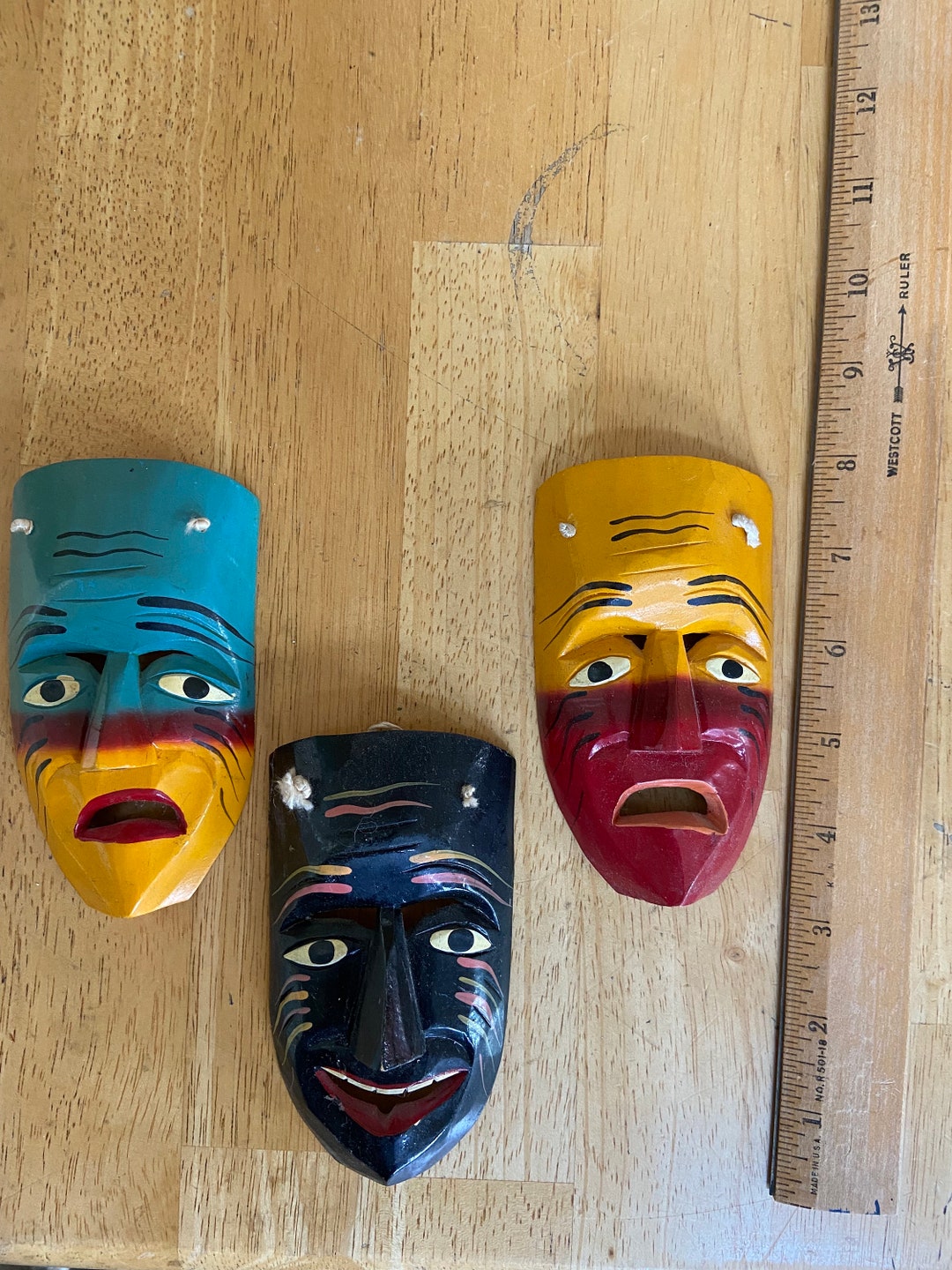 Three Small Danza Masks From Mexico - Etsy