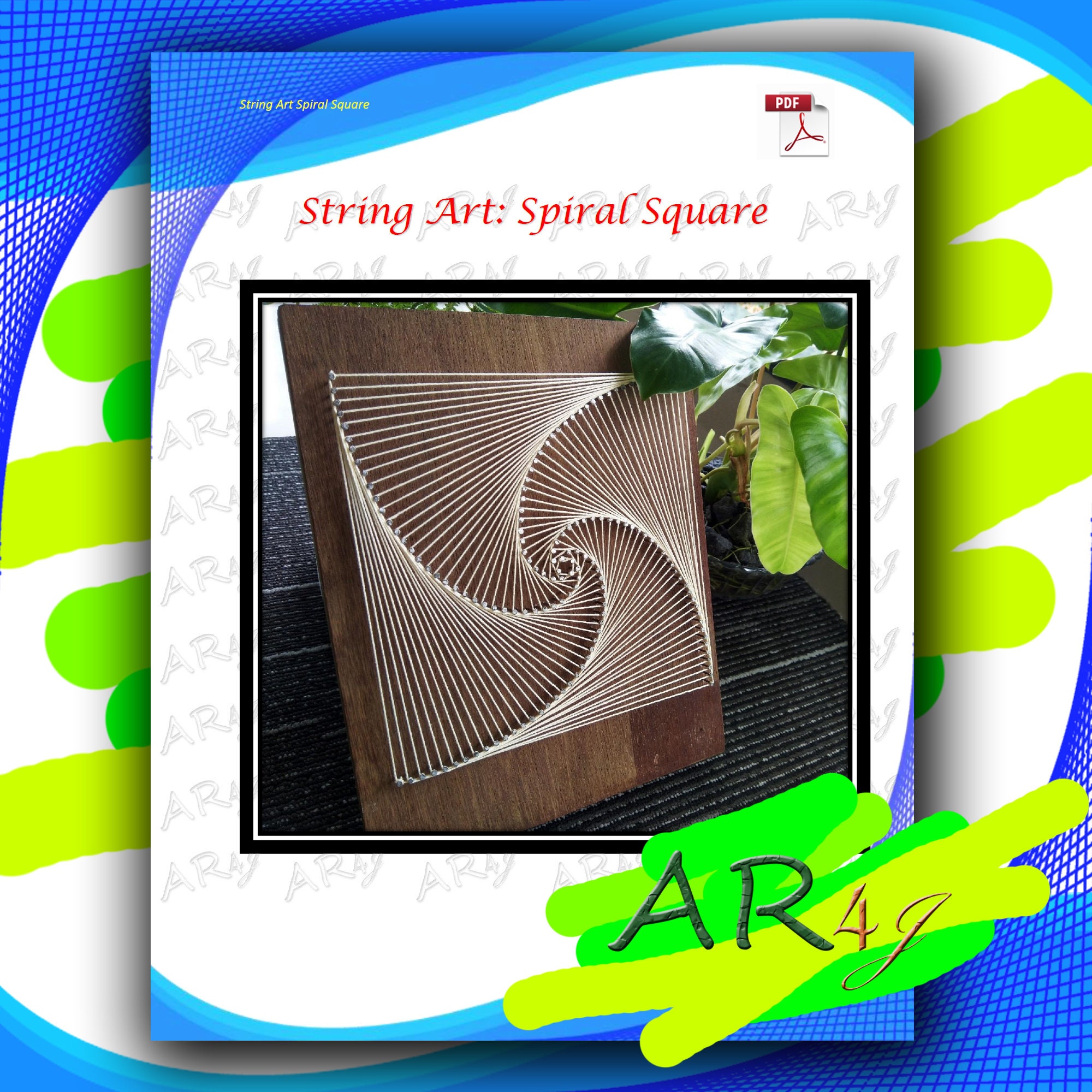 Stringart Template | Stringart DIY | Stringart Pattern "infinity Square ...
