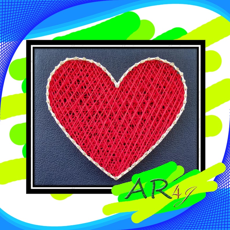 String Art Heart Template | Stringart Template | Stringart Heart DIY ...