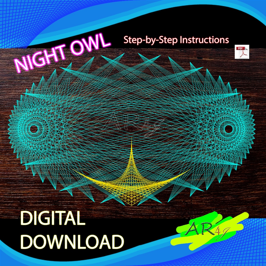 String Art Night Owl | DIY String Art | Step by Step Instructions to Make String Art Design ...