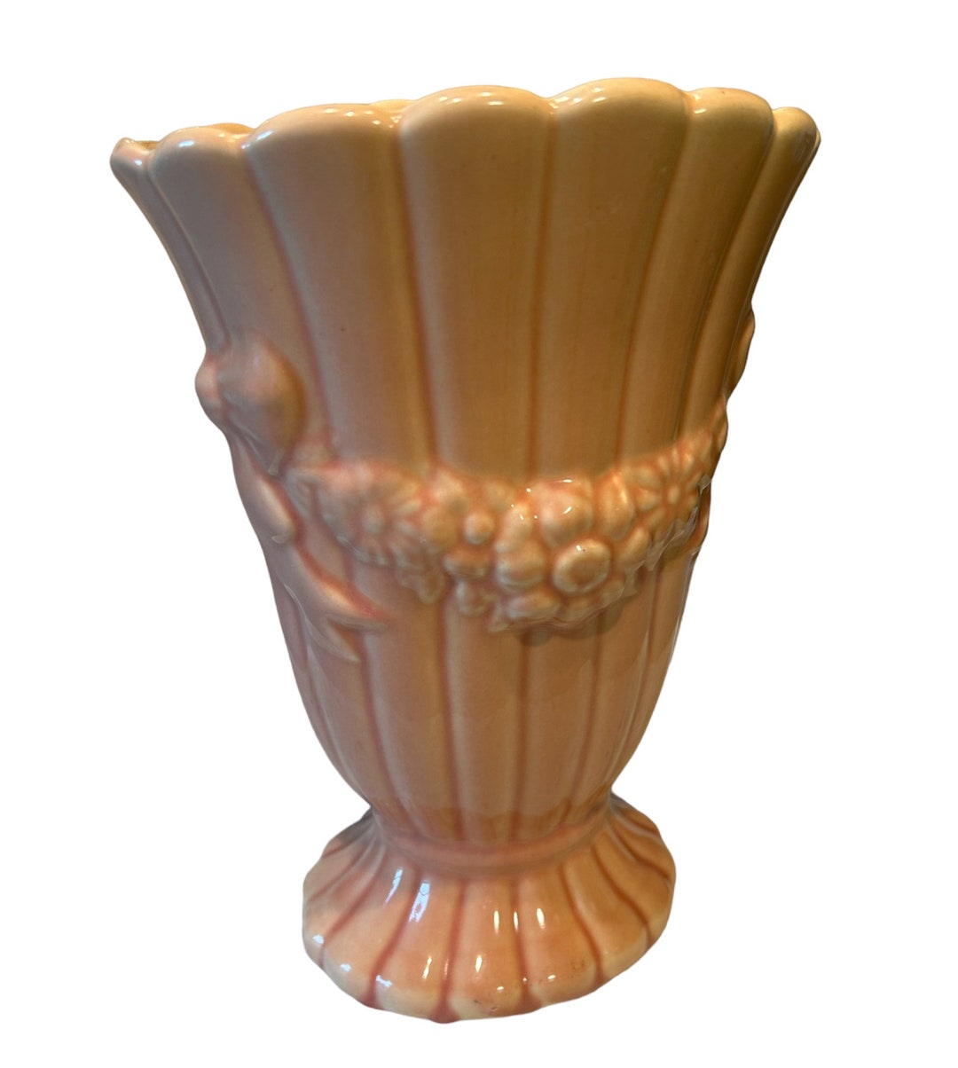 Vintage Pottery Pink Rose Vase - Etsy