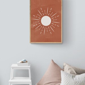 Abstract Print Sun Art Print Boho Art Poster Minimalist - Etsy
