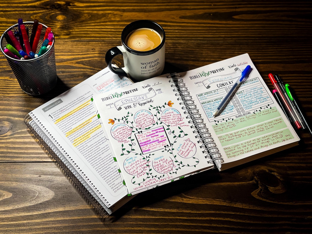 Bible Verse Mapping Journal, Bible Study, Hand Lettered Scripture ...