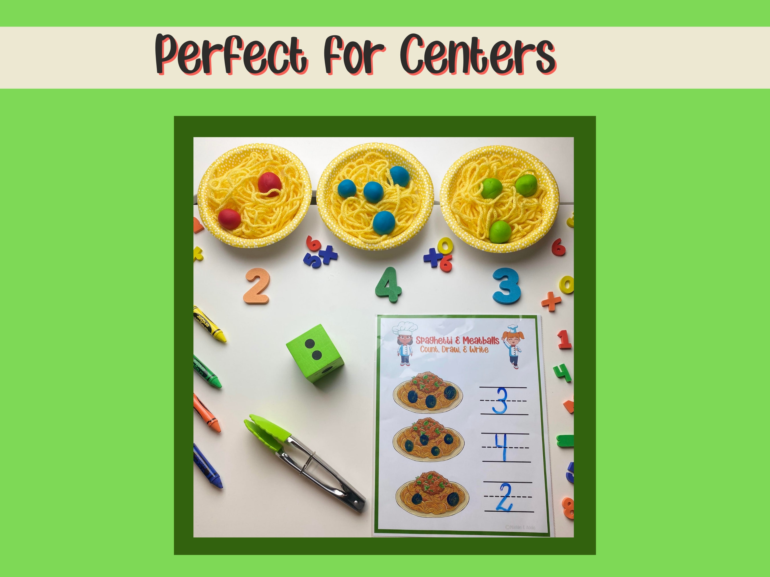 Spaghetti and Meatballs Number Counting and Matching - Practice Numbers ...