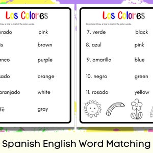 Spanish Color Worksheets Printable, Colors in Spanish Practice ...