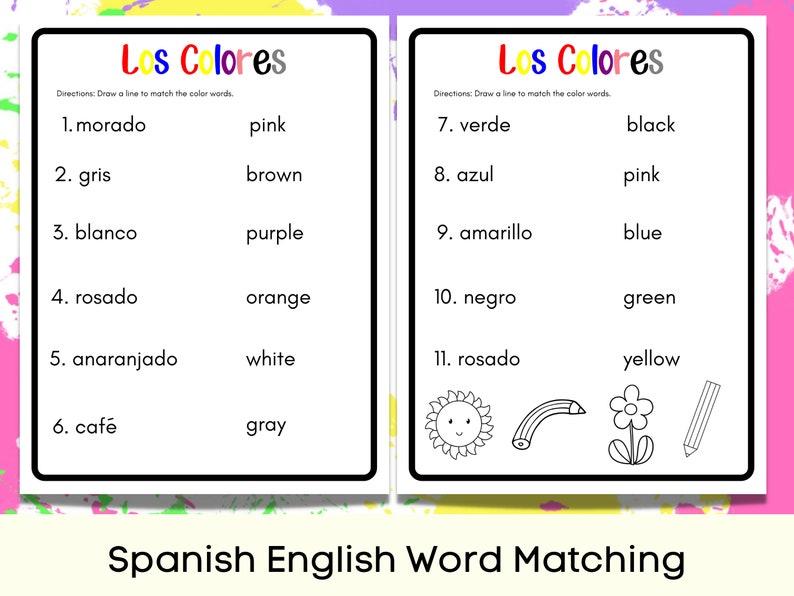 Spanish Color Worksheets Printable, Colors in Spanish Practice ...