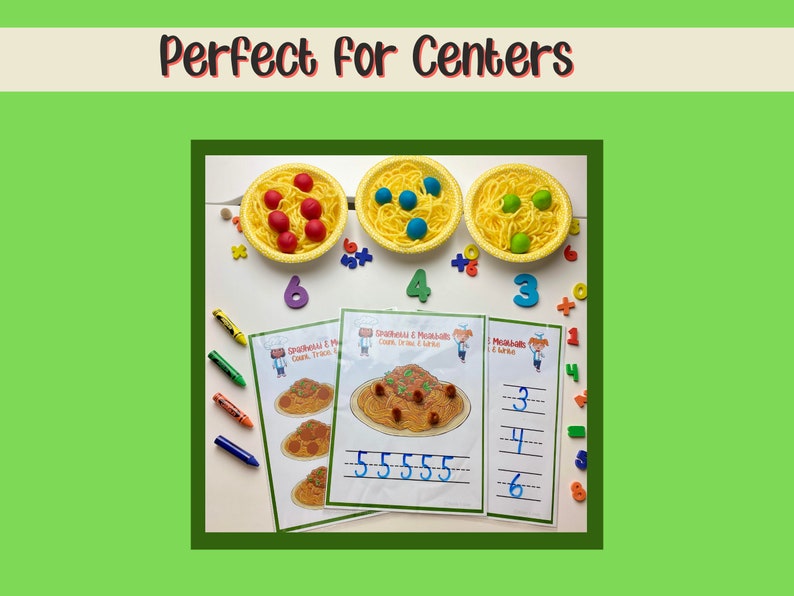 Spaghetti and Meatballs Number Counting and Matching - Practice Numbers ...