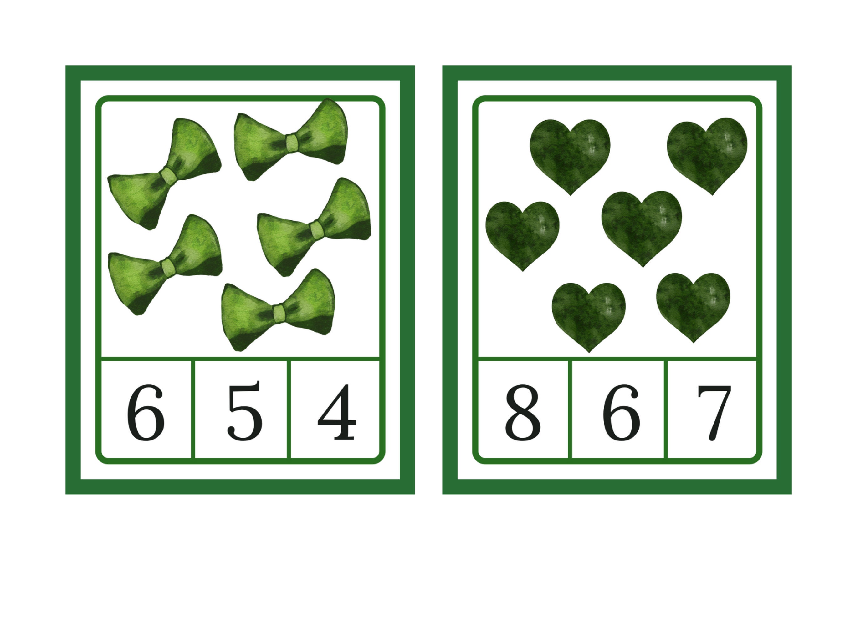 St. Patrick's Day Counting Clip Cards Montessori Counting - Etsy