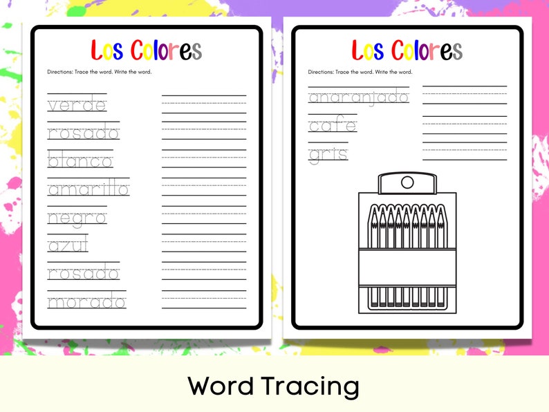 Spanish Color Worksheets Printable, Colors in Spanish Practice ...