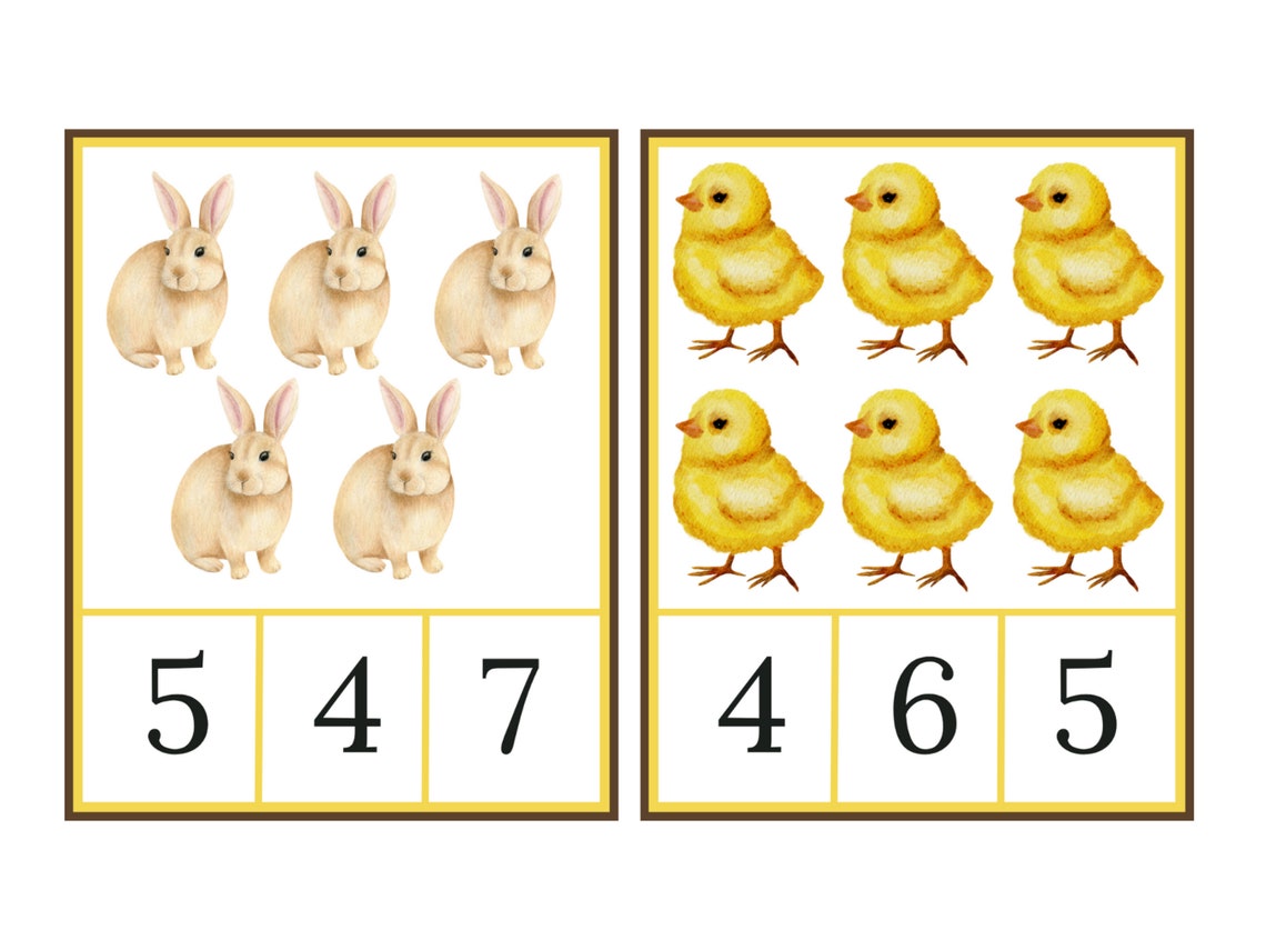 Easter Count and Clip Cards, Montesorri Counting 1-10, Homeschool ...