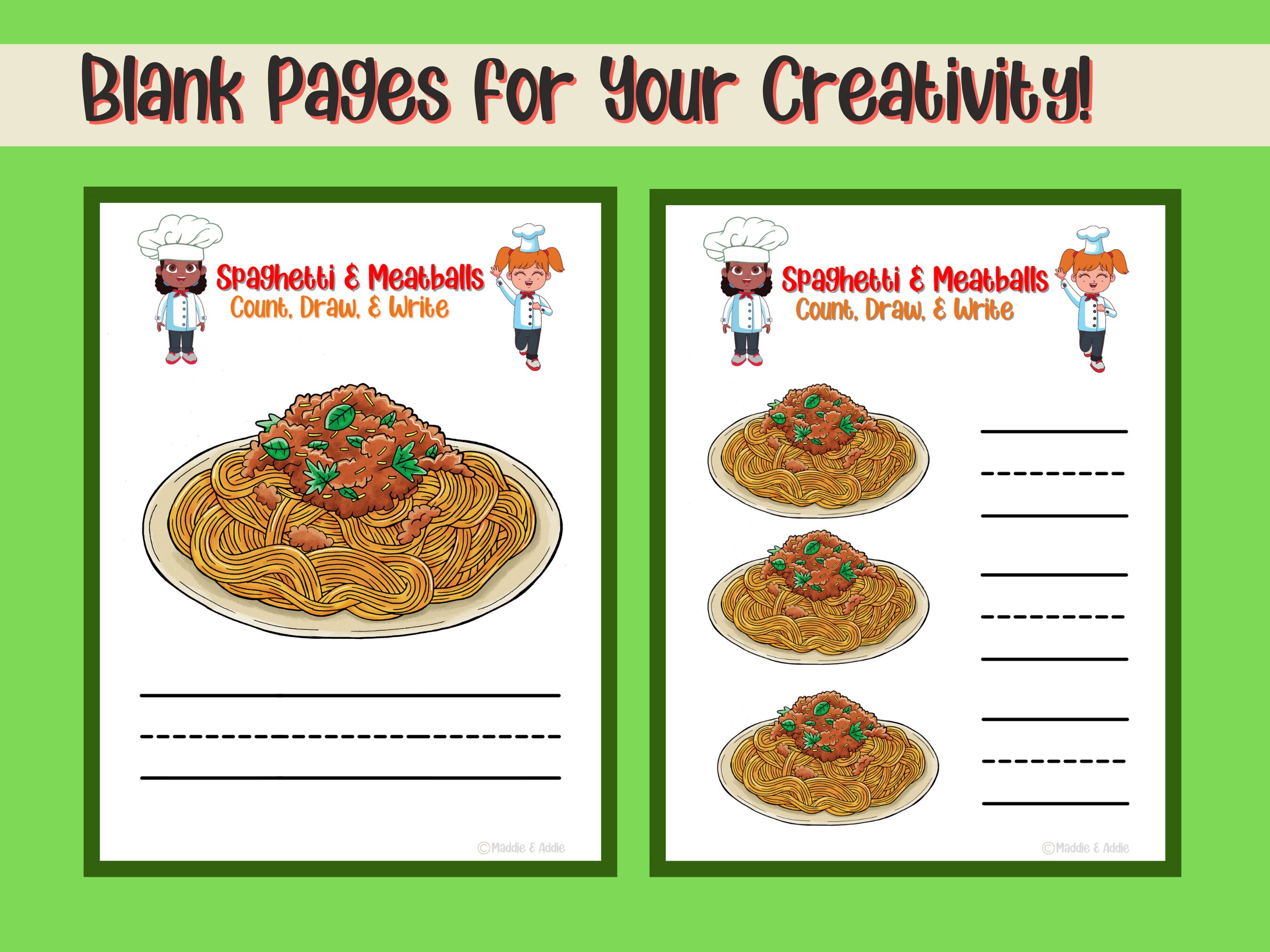 Spaghetti and Meatballs Number Counting and Matching - Practice Numbers ...