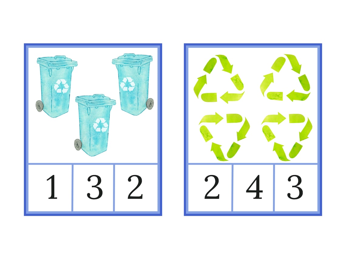 Earth Day Count and Clip Cards, Montesorri Counting 1-10, Homeschool ...