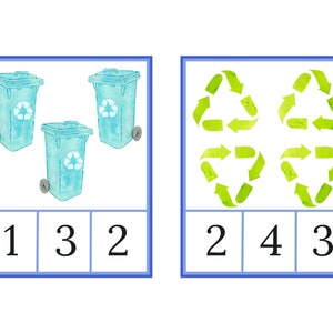 Earth Day Count and Clip Cards, Montesorri Counting 1-10, Homeschool ...