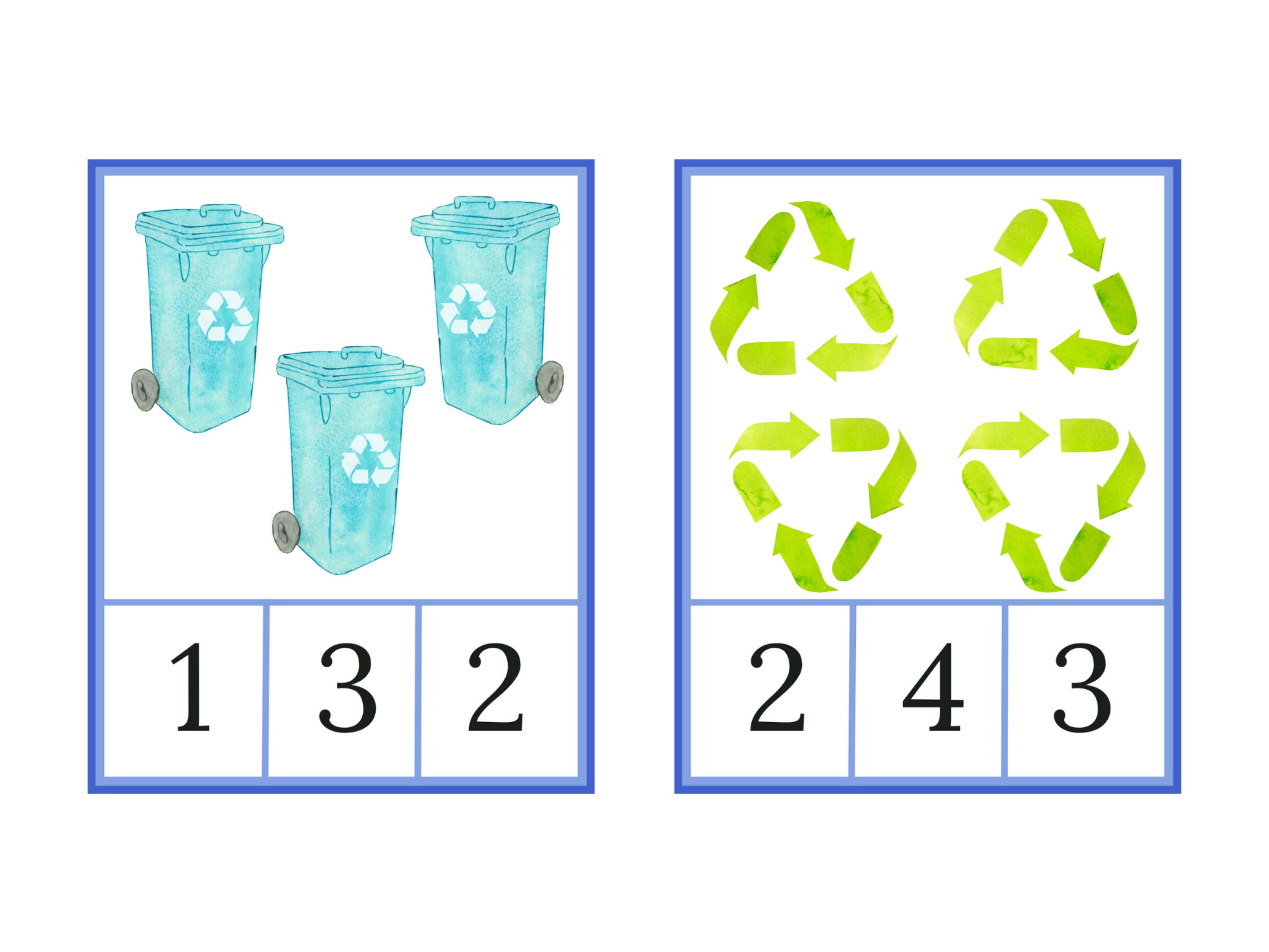 Earth Day Count and Clip Cards, Montesorri Counting 1-10, Homeschool ...