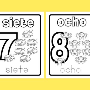 Spanish Numbers 1-10 Coloring Pages Printable, Practice Counting in ...