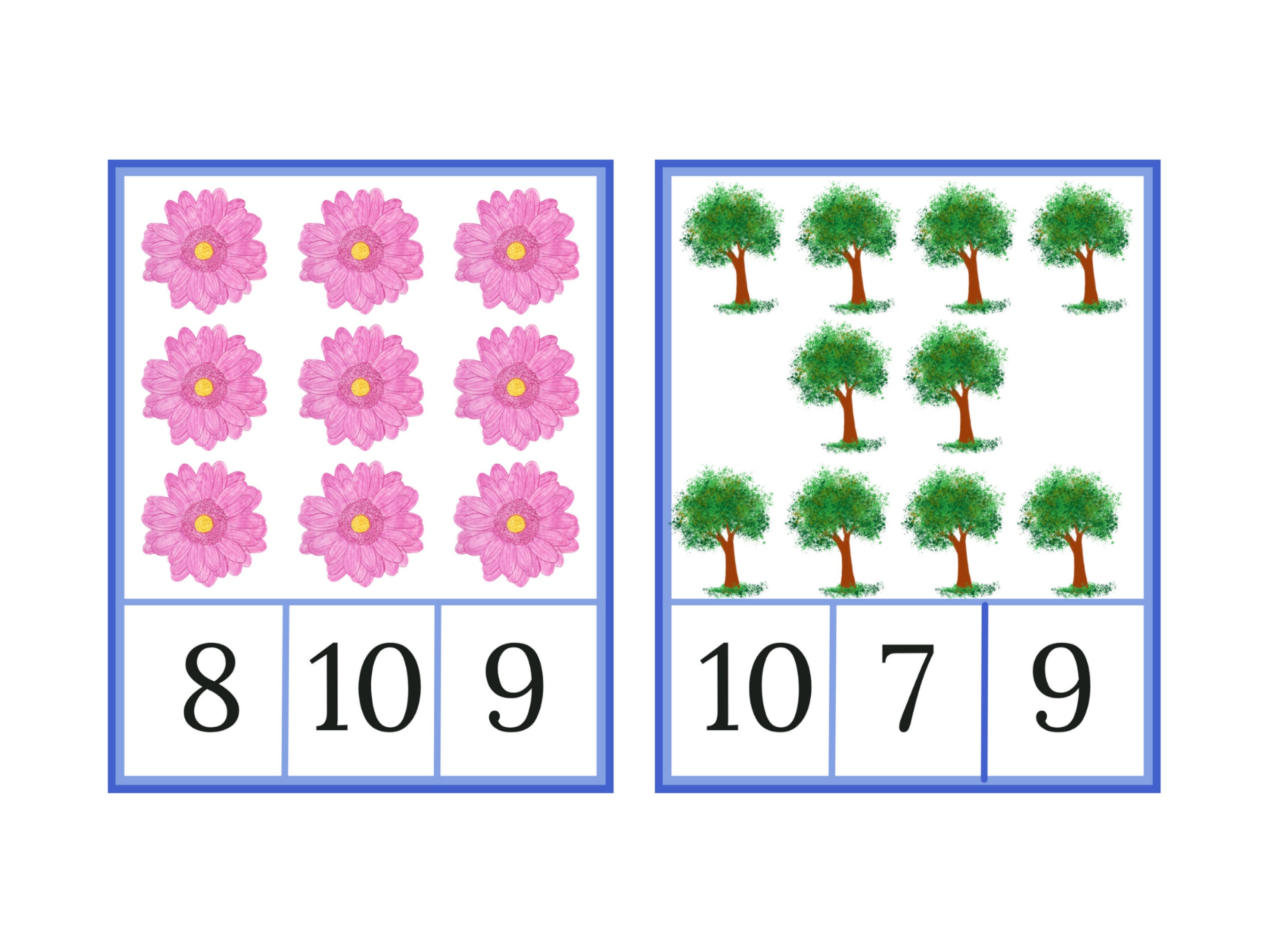 Earth Day Count and Clip Cards, Montesorri Counting 1-10, Homeschool ...