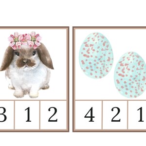 Easter Count and Clip Cards, Easter Bunny and Eggs, Montessori Counting ...