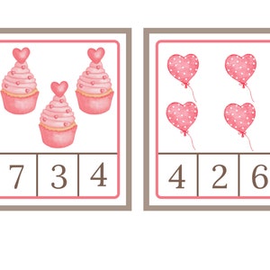 Valentine's Day Gnome Counting Clip Cards, Montessori Counting 1-10 ...