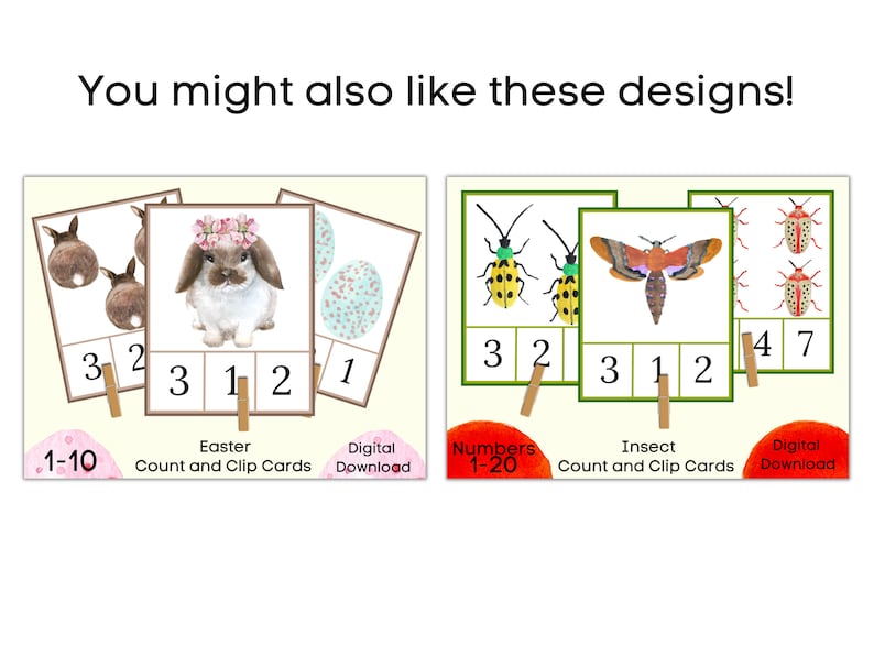Easter Count and Clip Cards, Montesorri Counting 1-10, Homeschool ...