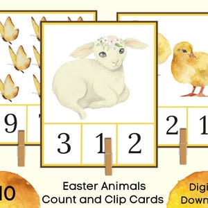 Easter Count and Clip Cards, Montesorri Counting 1-10, Homeschool ...