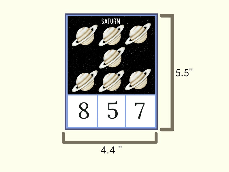 Planets Count and Clip Cards Solar System Counting Clip | Etsy