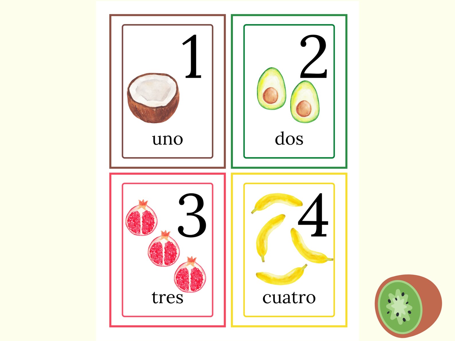 Counting in Spanish 1 -10, Spanish Number Flashcards Printable ...