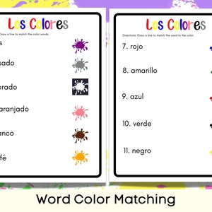 Spanish Color Worksheets Printable, Colors in Spanish Practice ...