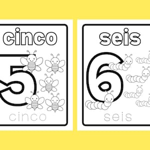 Spanish Numbers 1-10 Coloring Pages Printable, Practice Counting in ...