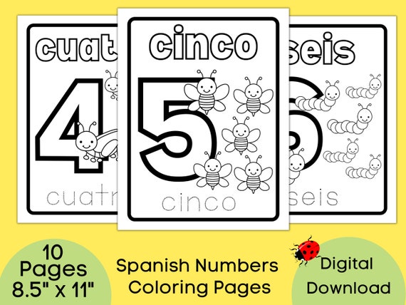 Spanish Numbers 1 10 Learning Bilingual Prek Kindergarden Educational Spanish Numbers 1 10 Learning Bilingual Prek Kindergarden Educational