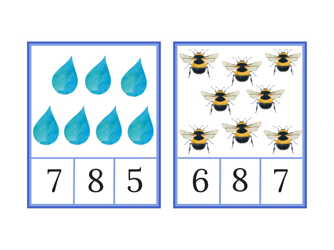 Earth Day Count and Clip Cards, Montesorri Counting 1-10, Homeschool ...