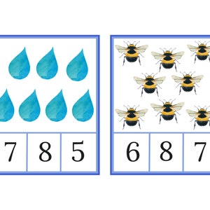 Earth Day Count and Clip Cards, Montesorri Counting 1-10, Homeschool ...